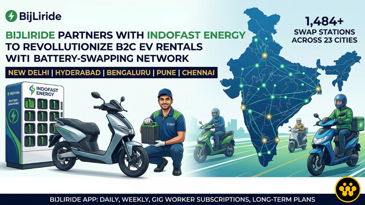 Bijliride & Indofast Energy Partner for B2C EV Battery Swaps | EVINDIA
